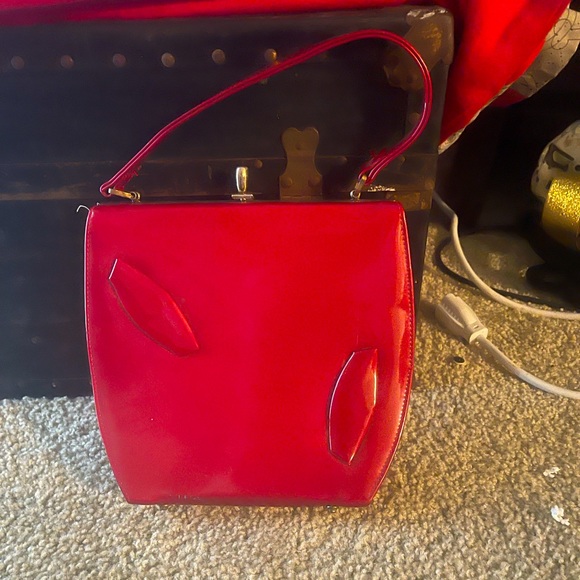 Vintage | Bags | Red Vinyl Purse Vintage | Poshmark